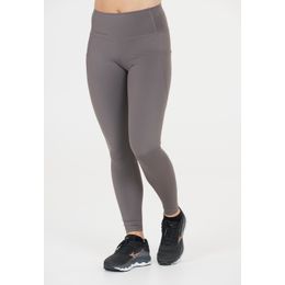 Lauftights Endurance "TATHER", Damen, Gr. 34, EURO-Größen, grau (hellgrau), 75% Nylon, 25% Elasthan, unifarben, sportlich, normal, Hosen, mit mittlerer Kompression