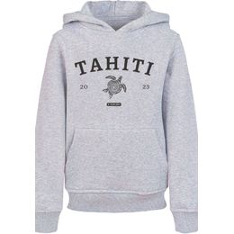 Kapuzenpullover F4NT4STIC "Tahiti" Gr. 122/128, grau (erdgrau), Mädchen, Obermaterial: 65% Baumwolle, 35% Polyester, Pullover, Print