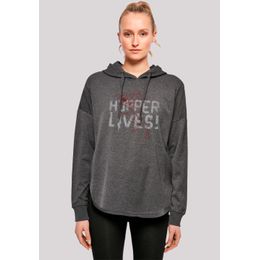 Kapuzenpullover F4NT4STIC "Stranger Things Hoppers Live Netflix TV Series" Gr. L, grau (charcoal) Damen Pullover Premium Qualität