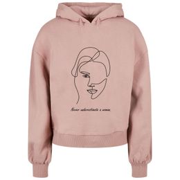 Kapuzenpullover Merchcode "Merchcode Damen Ladies WD - Woman Figure Organic Oversized Hoody" Gr. S, rosa (duskrose) Damen Pullover