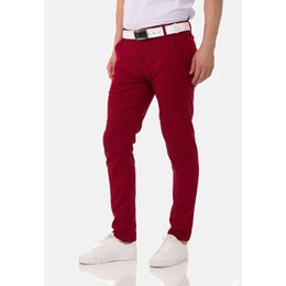 Cipo & Baxx Stoffhose CIPO & BAXX "Hose", Herren, Gr. 30, Länge 32, rot (burgundy), 97% Baumwolle;3% Elasthan, unifarben, slim fit lang, Hosen, im modischen Slim Fit-Schnitt, CD842