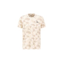 T-Shirt Alpha Industries "Alpha Industries Men - T-Shirts Backprint T Camo" Gr. L, beige (sand camo), Herren, Shell: 100% Cotton, Shirts