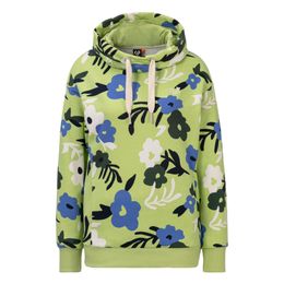 Kapuzensweatshirt Ragwear "YODIS PRINT" Gr. L (40), grün (pistachio) Damen Sweatshirts floraler Allover Print