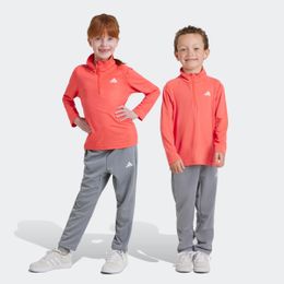 Trainingsanzug adidas Sportswear "LK SPORT SET" Gr. 128, rot (bright rot, team power rot 2, weiß), Kinder, Obermaterial: 92% Polyester, 8% Elasthan. Obermaterial Hose: 100% Polyester, Sportanzüge