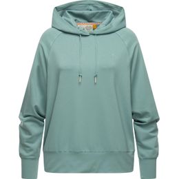 Kapuzensweatshirt Ragwear "Tonna" Gr. 4XL (48), blau (ocean) Damen Sweatshirts Moderner Hoodie in angesagtem Oversize-Schnitt