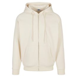 Sweatjacke Urban Classics "Urban Classics Herren Zip Hoody" Gr. 4XL, beige (whitesand) Herren Sweatjacken