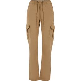 Cargohose Urban Classics "Urban Classics Damen Ladies High Waist Twill Cargo Pants" Gr. 3XL, US-Größen, beige (unionbeige) Damen Hosen