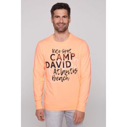 Sweater CAMP DAVID Gr. M, orange Herren Sweatshirts mit Baumwolle