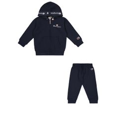 Jogginganzug Champion "Hooded Full Zip Suit" Gr. 74, blau (nny, nny) Kinder Sportanzüge