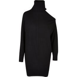 Shirtkleid Urban Classics "Urban Classics Damen Ladies One Shoulder Knit Dress" Gr. S, US-Größen, schwarz Damen Kleider