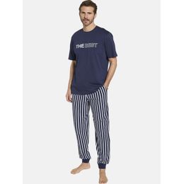 Schlafanzug Babista "Schlafanzug VELENZO" Gr. M, blau Herren Homewear-Sets mit großem Aufdruck