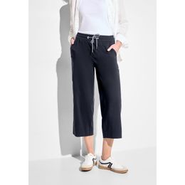 3/4-Hose Cecil, Damen, Gr. L (42), N-Gr, blau (universal blau), Obermaterial: 65% Baumwolle, 32% Polyester, 3% Elasthan, unifarben, casual, loose fit 3/4-Länge, Hosen, mit Sommerstretch