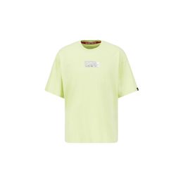 T-Shirt Alpha Industries "Alpha Industries Men - T-Shirts Metal Plate T" Gr. L, grün (arctic lime), Herren, Obermaterial: 100% Baumwolle, Shirts