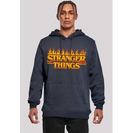 Kapuzenpullover F4NT4STIC "Stranger Things Fire Logo Women Netflix TV Series" Gr. M, blau (navy) Herren Pullover Premium Qualität