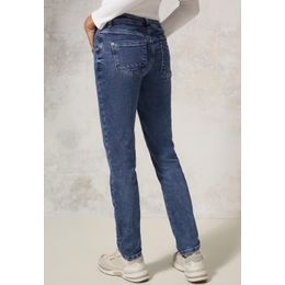 Slim-fit-Jeans Cecil Gr. 34, Länge 34, blau (blau schwarz used wash), Damen, Jeans, 83% Baumwolle, 16% Polyester, 1% Elasthan , unifarben, Jeans, Middle Waist