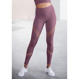 active by Lascana Funktionsleggings LASCANA ACTIVE "-Sport Leggings" Gr. XS (32/34), N-Gr, lila Damen Hosen mit kleiner Raffung, Loungewear