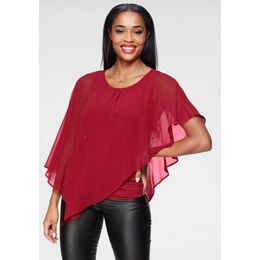 Chiffonbluse Laura Scott Gr. 36, rot (rot (aus nachhaltigem material)), Damen, Web, Single Jersey, Obermaterial: 100% Polyester. Innentop: 95% Viskose, 5% Elasthan, Blusen