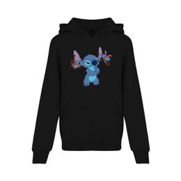 Kapuzenpullover F4NT4STIC "Disney Lilo und Stitch Kleine Teufel" Gr. 110/116, schwarz Mädchen Pullover Print