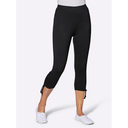 Caprileggings Casual Looks, Damen, Gr. 36, Normalgrößen, schwarz, 95% Baumwolle, 5% Elasthan, unifarben, 3/4-Länge, Hosen