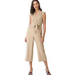 Overall Zero "Zero Jumpsuit mit Bindegürtel" Gr. 34, Normalgrößen, beige (irish cream) Damen Overalls Wickeldesign