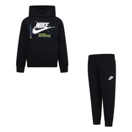 Jogginganzug Nike Sportswear "KNB B NSW HBR FUTURA PO PANT S" Gr. 116 (6), schwarz Kinder Sportanzüge