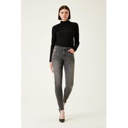 High-waist-Jeans Garcia "Celia superslim", Damen, Gr. 26, Länge 28, schwarz (schwarz schwarz used), Denim/Jeans, Obermaterial: 58% Baumwolle, 37% Polyester, 5% Elasthan, Basic, skinny fit normal, Jeans