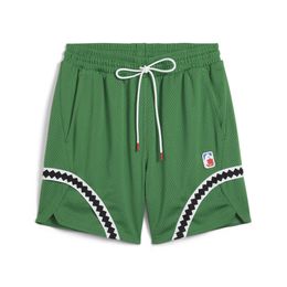 Shorts Puma "Crowd Craze Mesh Basketballshorts Herren", Herren, Gr. L, Normalgrößen, grün (archive grün), Obermaterial: 100% Polyester; Futter: 100% Polyester, mehrfarbig, relaxed fit, Hosen