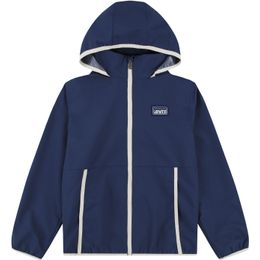 Windbreaker LEVI'S KIDS "LVB STOWAWAY HOOD" Gr. 14 (164), blau (naval academy) Jungen Jacken mit kontrastierenden Akzenten