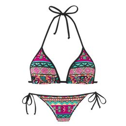 Triangel-Bikini Buffalo Gr. 36, Cup C/D, pink (pink bedruckt) Damen Bikini-Sets mit buntem Ethno-Print