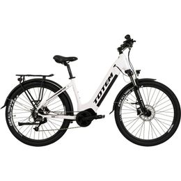 E-Bike Totem "DLT-40" E-Bikes Gr. 45cm, 27,5 Zoll (69,85cm), weiß Pedelec, Elektrofahrrad für Herren