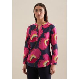 Klassische Bluse Seidensticker "Schwarze Rose" Gr. 36, blau (dunkelblau) Damen Blusen Tunika Floral