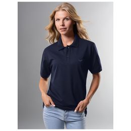 Poloshirt TRIGEMA "TRIGEMA DELUXE Piqué" Gr. M, blau (navy) Damen Shirts