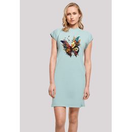 Shirtkleid F4NT4STIC "Schmetterling Bunt" Gr. 4XL, blau (bluemint) Damen Kleider Print