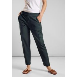 Cargohose Street One Gr. 40, Länge 28, grün (hunter green) Damen Hosen softer Materialmix