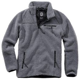 Sweatjacke Brandit "Brandit Herren Teddyfleece Troyer" Gr. XL, grau (anthracite) Herren Sweatjacken Troyer Fleecepullover