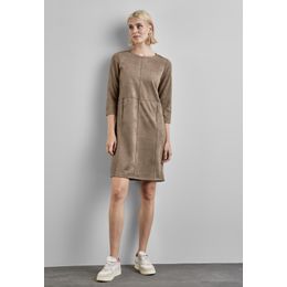 Shirtkleid Street One Gr. 34, EURO-Größen, braun (rich mocha) Damen Kleider mit Rundhalsausschnitt