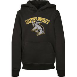 Kapuzenpullover F4NT4STIC "Harry Potter Hufflepuff Sport Emblem" Gr. 122/128, schwarz Mädchen Pullover Print