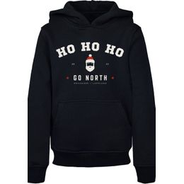 Kapuzenpullover F4NT4STIC "Ho Ho Santa Claus Weihnachten" Gr. 122/128, schwarz Mädchen Pullover Hoodie Weihnachten, Geschenk, Logo