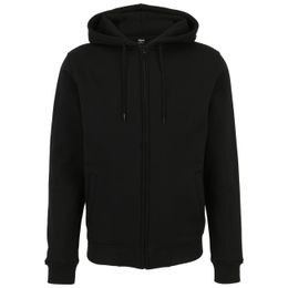 Sweatjacke Urban Classics "Urban Classics Herren 2-tone Zip Hoody" Gr. 4XL, schwarz (blk, blk) Herren Sweatjacken