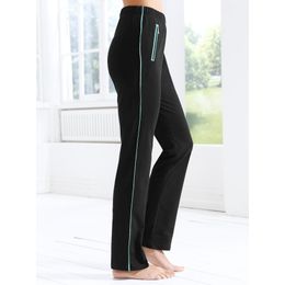 Homewearpants Gr. 38, Normalgrößen, schwarz (schwarz-mint) Damen Hosen