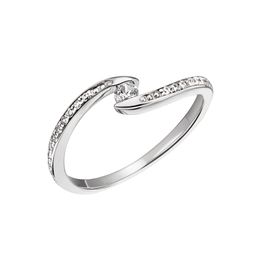 Fingerring Firetti "Schmuck Geschenk Silber 925 Silberring Ring Welle glitzernd" Fingerringe Gr. 52, Silber 925 (Sterlingsilber), 1,5 mm, silberfarben (silberfarben, kristallweiß, kristallweiß) Damen mit Zirkonia (synth.)