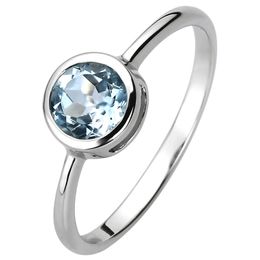 Fingerring Jobo Gr. 52, blau (hellblau, blau), Fingerringe, Damen, 52, Silber 925 (Sterlingsilber), 925 Silber mit Blautopas