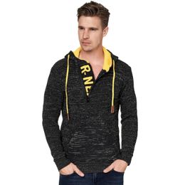 Kapuzensweatshirt Rusty Neal, Herren, Gr. M, gelb (anthrazit, gelb), 70% Polyacryl, 30% Baumwolle, mehrfarbig, casual, normal, ohne Ausschnitt, Sweatshirts, mit stylischem Ausschnitt