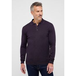 Polokragenpullover Eterna, Herren, Gr. L, lila (pflaume), 100% Wolle (Merino), casual, eng, Pullover