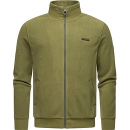 Sweatjacke Ragwear "Trayne Fleece" Gr. 4XL (60), grün (olivgrün) Herren Sweatjacken Basic Fleecejacke mit hohem Kragen