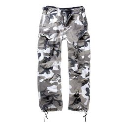 Cargohose Brandit "Brandit Herren M-65 Vintage Cargo Pants" Gr. L, US-Größen, weiß (snowcamouflage), Herren, 100% Baumwolle, Hosen