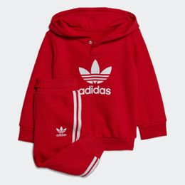 Trainingsanzug adidas originals "ADICOLOR HOODIE" Gr. 62, rot (better scarlet) Kinder Sportanzüge für BabysKleinkinder