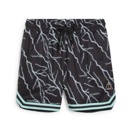 Shorts Puma "Puma HOOPS x HARRY POTTER™ Basketballshorts Damen" Gr. L, Normalgrößen, schwarz (black aop) Damen Hosen