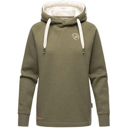 Kapuzenpullover Marikoo "Airii" Gr. M (38), grün (olive, melange) Damen Pullover warmer im Oversize Look