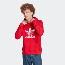 Kapuzensweatshirt adidas originals "TREFOIL HOODY" Gr. M, rot (better scarlet) Herren Sweatshirts